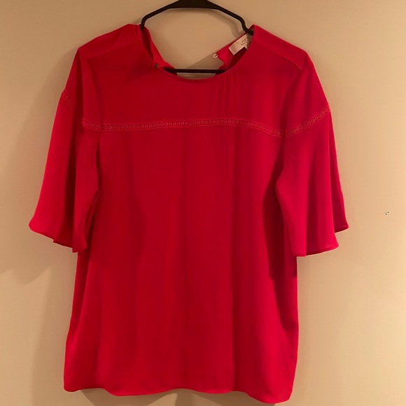 LOFT | Tops | Loft Flowy Red Top | Poshmark